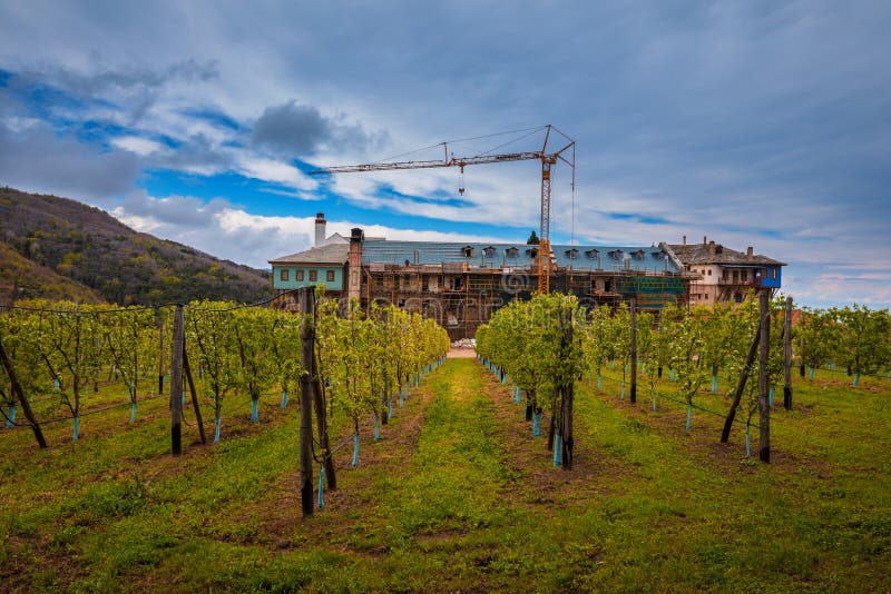 Philotheou Monastery on the Mount Athos Stock Photo - Image of ...