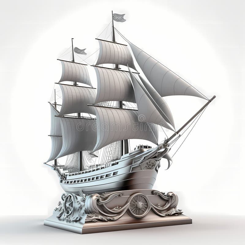 Phinisi Ship Trophy. Generative AI Stock Illustration - Illustration of ...
