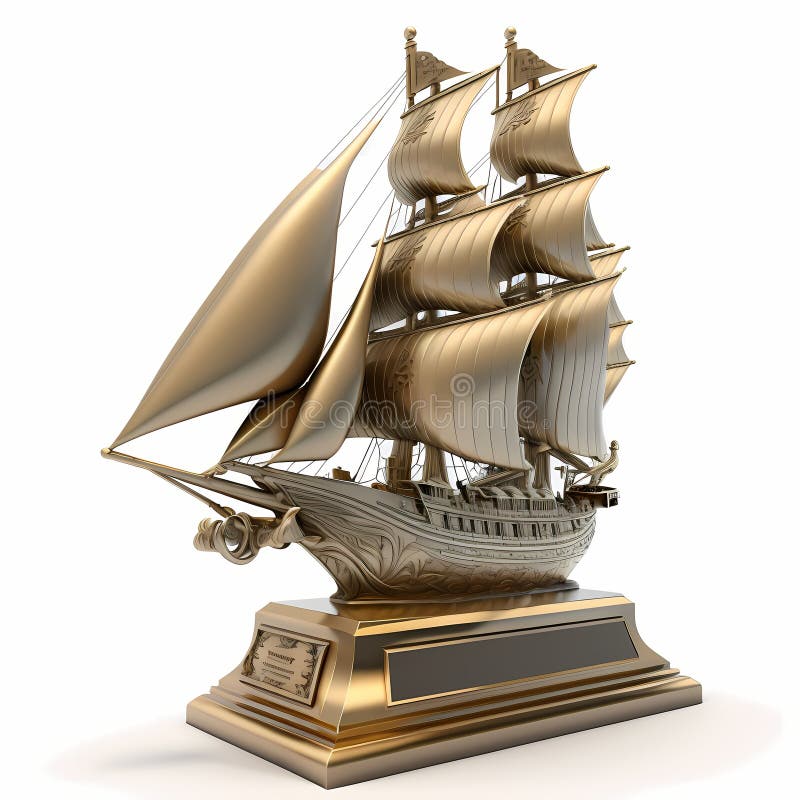 Phinisi Ship Trophy. Generative AI Stock Illustration - Illustration of ...