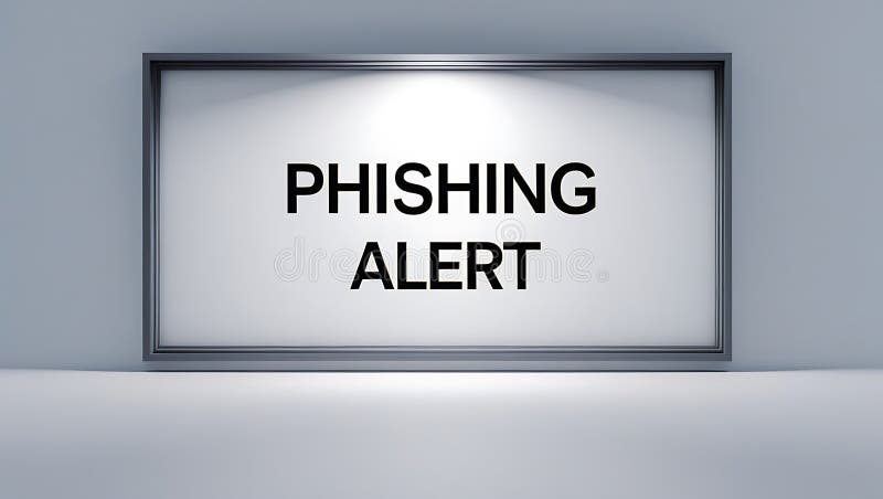 Phishing Alert Notice Displayed in a Modern Office Setting Stock ...