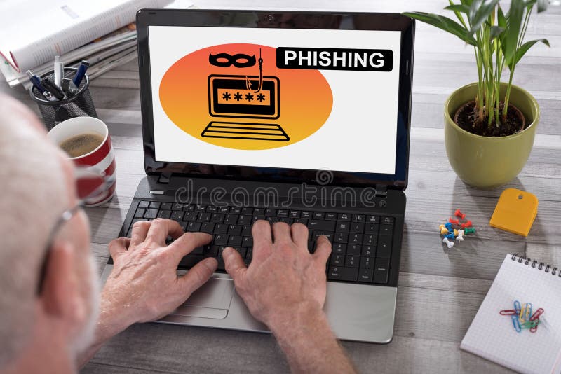 Phishing Concept on a Laptop Screen Stock Image - Image of fraud, email ...