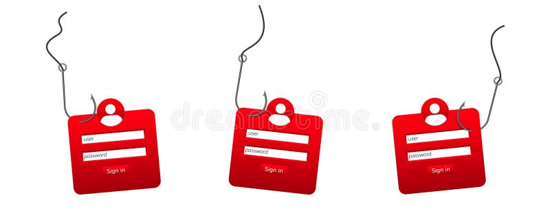 Phishing Concept with Red Login Forms on Hooks Highlight Cybersecurity ...