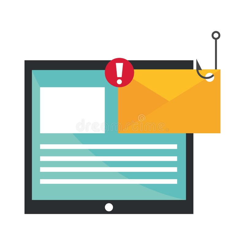 Phishing digital attack stock vector. Illustration of fish - 249250869
