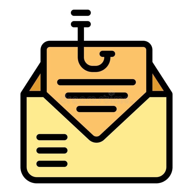 Phishing Email Attack with Hook Catching Document Stock Illustration ...