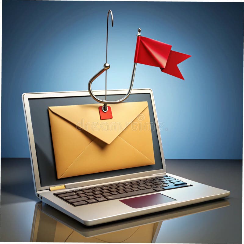 Phishing Email Attack Showing an Email with a Bait and a Suspicious Red ...