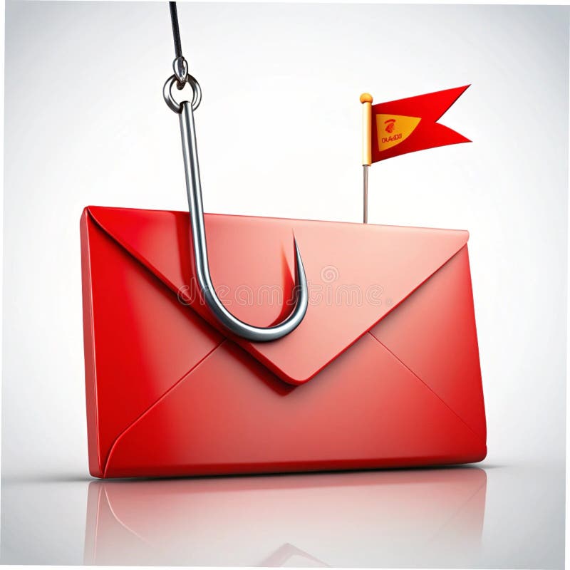 Phishing Email Attack Showing an Email with a Bait and a Suspicious Red ...