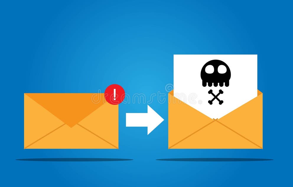 Phishing Email Envelope with Harmful or Deadly Information Stock Vector ...