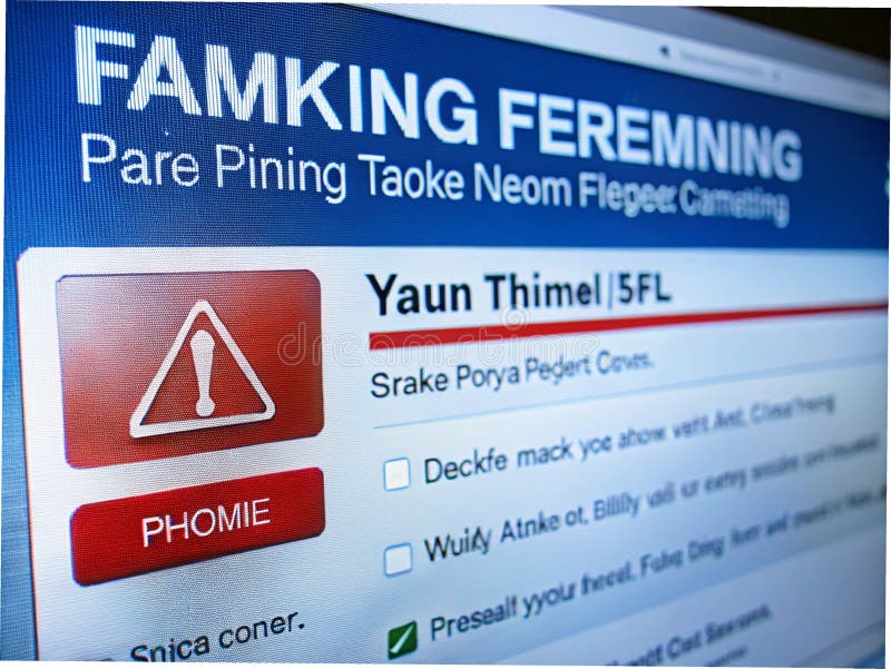 Phishing Email Warning with a Fake Message on a Computer Screen and a ...