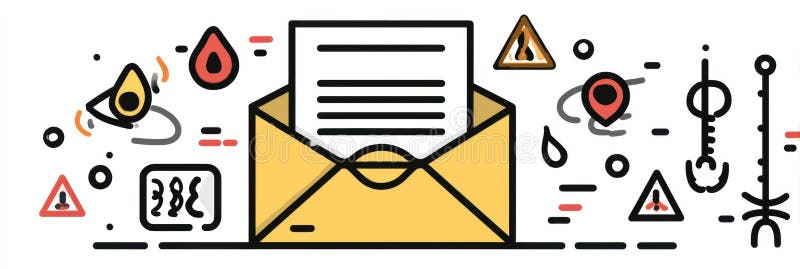 Phishing Email Warning Icon Featuring Envelope and Alert Symbols ...