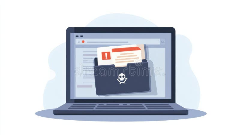 Phishing Folder Highlighted by Antivirus Scanner on Laptop during Cyber ...