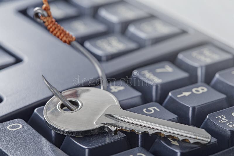 Phishing, Hacking Personal Data and Money , Key and Hook on Computer ...