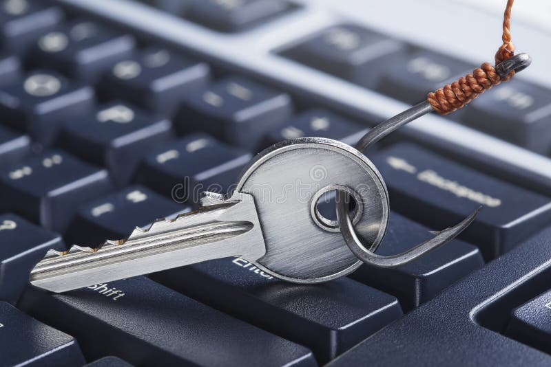 Phishing, Hacking Personal Data and Money , Key and Hook on Computer ...