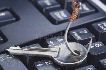 Phishing, Hacking Personal Data and Money , Key and Hook on Computer Keyboard Stock Photo ...