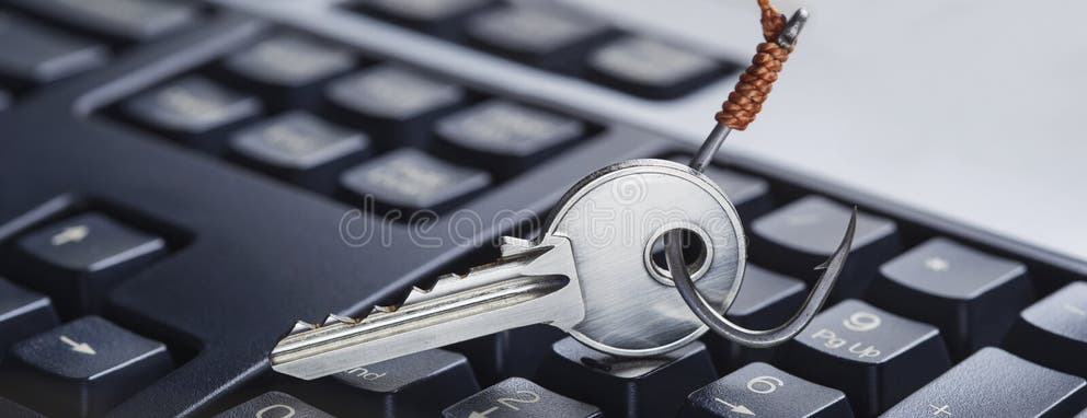 Phishing, Hacking Personal Data and Money , Key and Hook on Computer ...