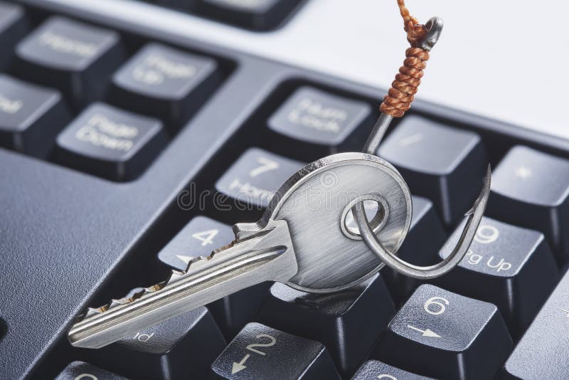 Phishing, Hacking Personal Data and Money , Key and Hook on Computer ...