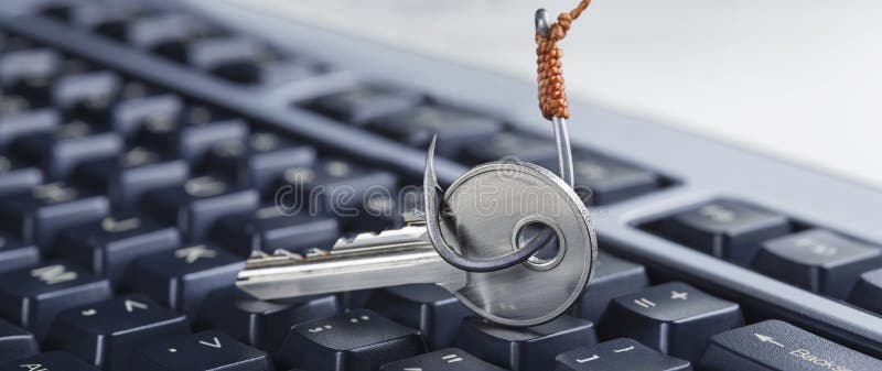 Phishing, Hacking Personal Data and Money , Key and Hook on Computer ...