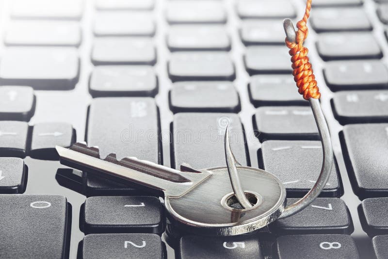 Phishing, Hacking Personal Data and Money , Key and Hook on Computer ...