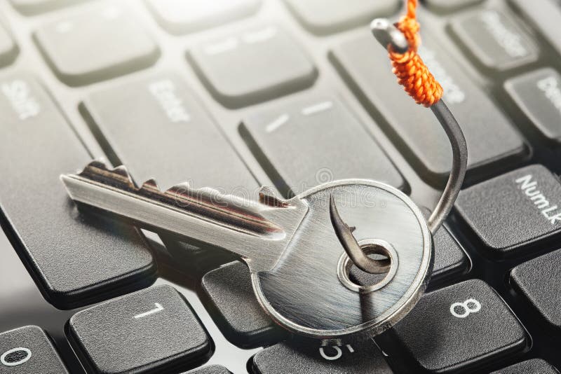Phishing, Hacking Personal Data and Money , Key and Hook on Computer ...