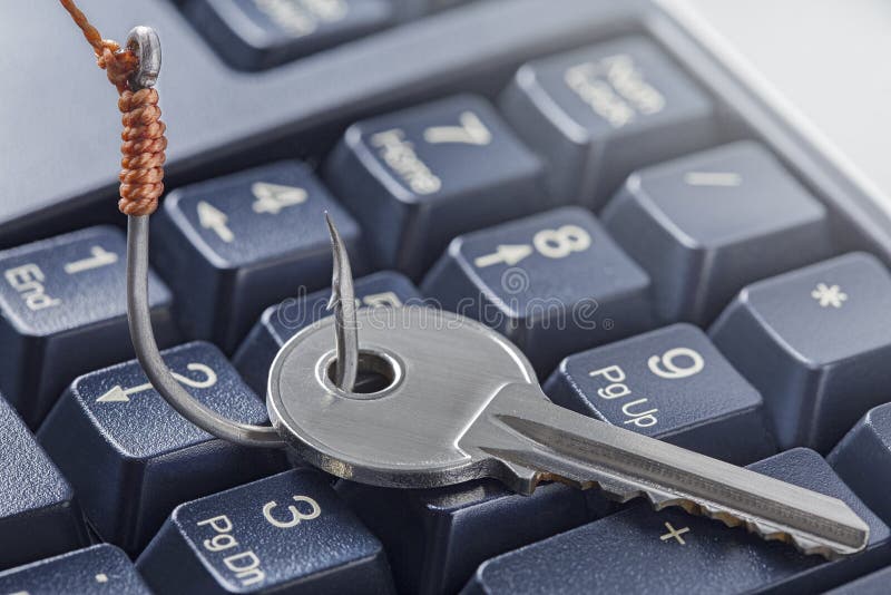Phishing, Hacking Personal Data and Money , Key and Hook on Computer ...
