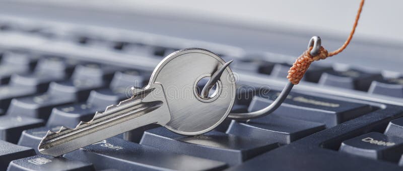 Phishing, Hacking Personal Data and Money , Key and Hook on Computer ...