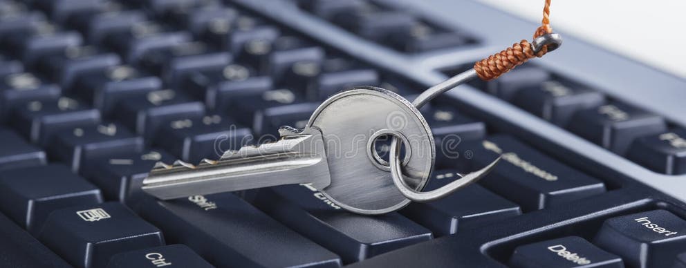 Phishing, Hacking Personal Data and Money , Key and Hook on Computer ...