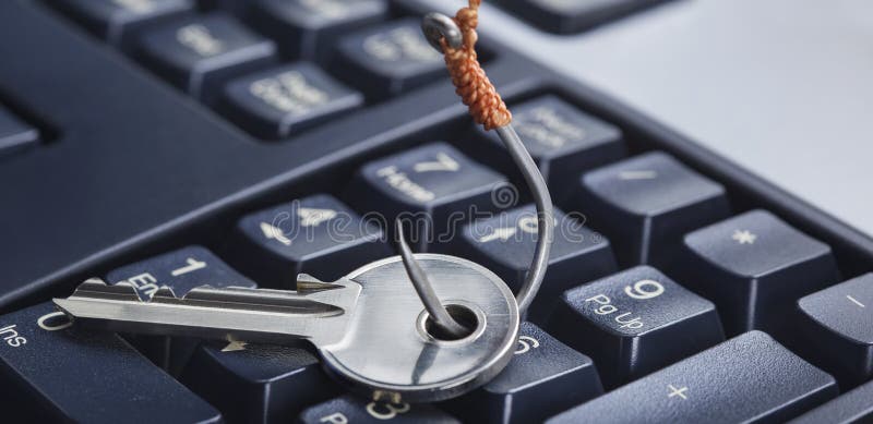 Phishing, Hacking Personal Data and Money , Key and Hook on Computer ...