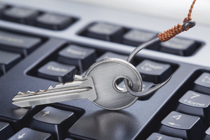 Phishing, Hacking Personal Data and Money , Key and Hook on Computer ...