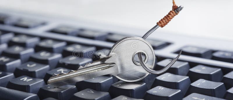 Phishing, Hacking Personal Data and Money , Key and Hook on Computer ...
