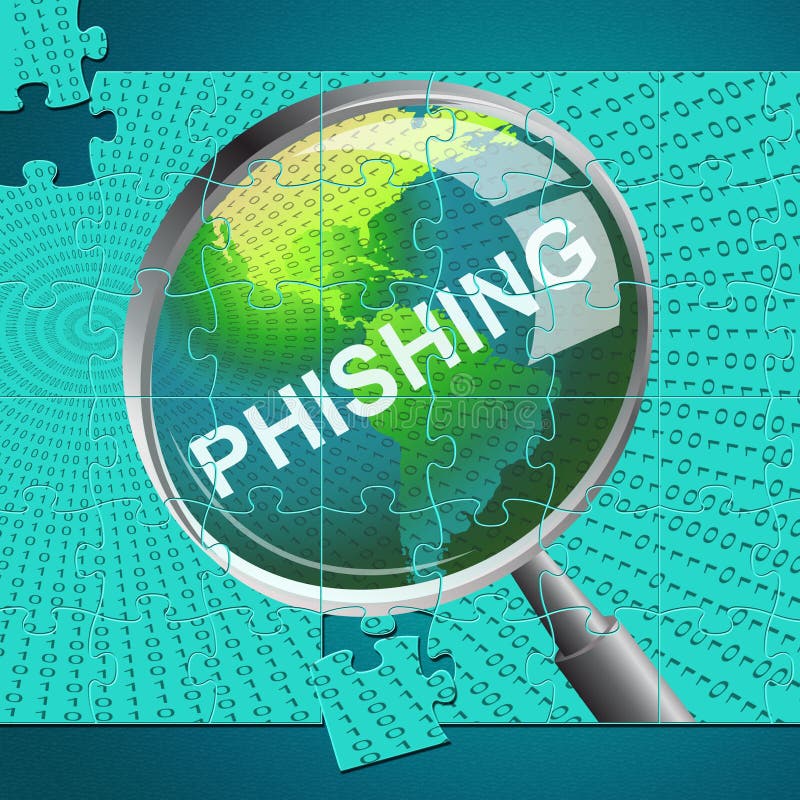 Phishing Magnifier Represents Malware Hacker and Hacked Stock ...