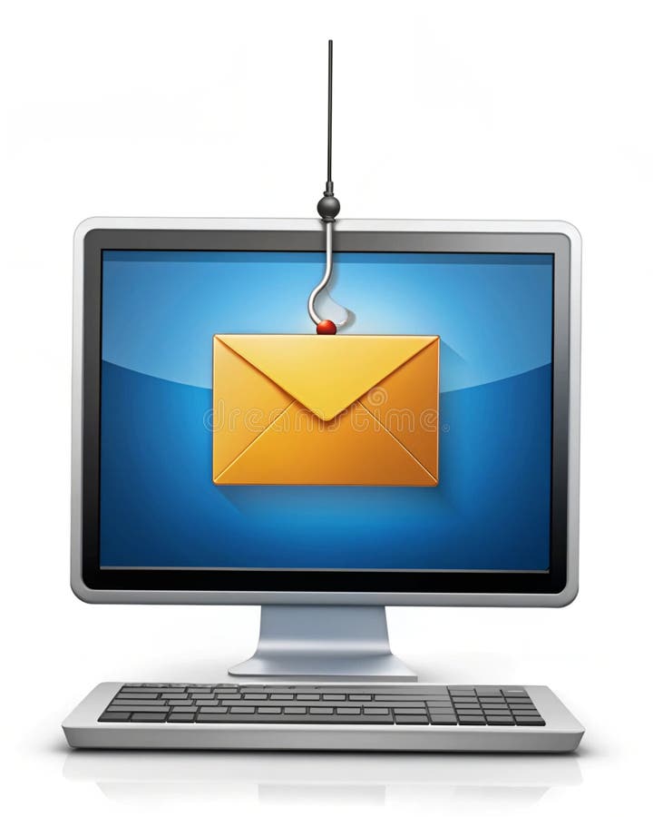 Phishing Scam Concept with a Computer Screen Showing a Fraudulent Email ...