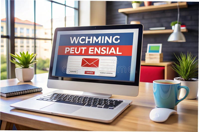 Phishing Scam Concept with a Computer Screen Showing a Fraudulent Email ...