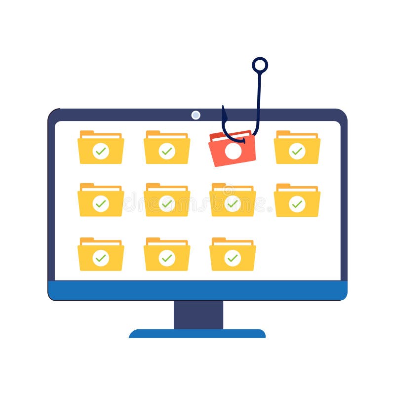 Phishing Stealing Confidential Data Document Folder from PC Cyber Crime ...