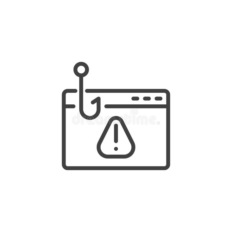 Phishing website line icon stock vector. Illustration of hacking ...