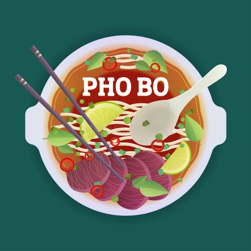 Pho Noodles stock vector. Illustration of vector, vietnamese - 9092690