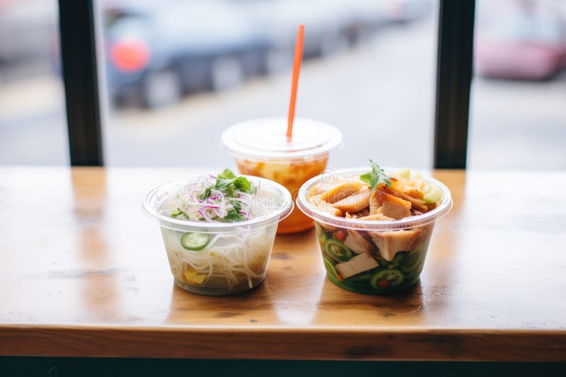 Pho Takeout Containers for Delivery Orders Stock Illustration ...