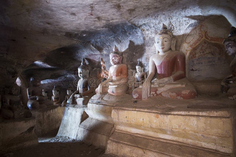 Pho Win Taung Caves stock image. Image of history, ruins - 73369831