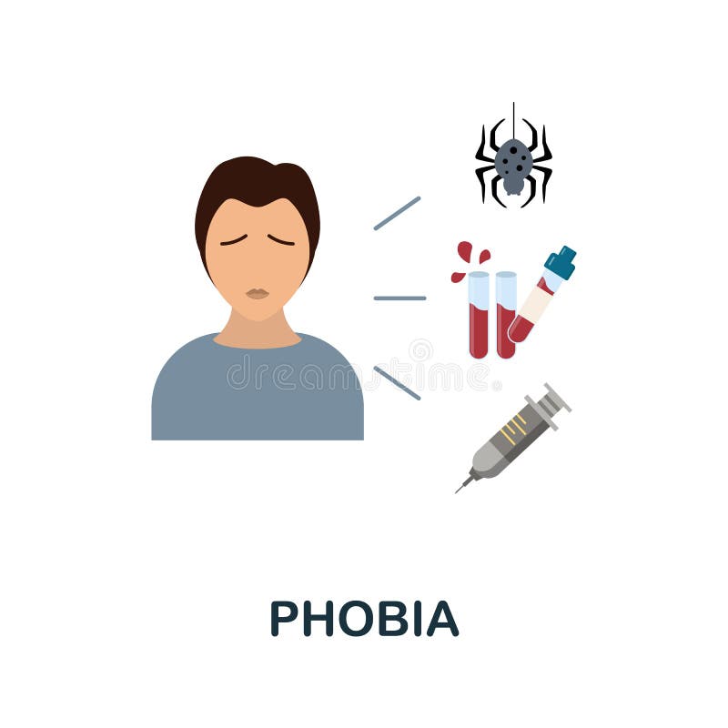 Phobia Flat Icon. Colored Element Sign from Psychological Disorders ...