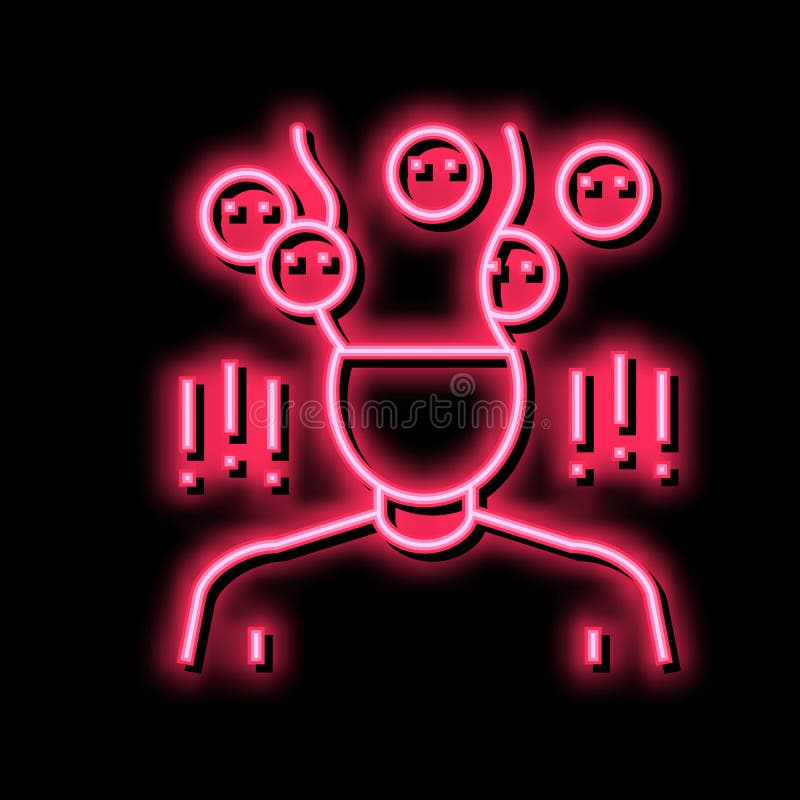 Phobia Psychological Problems Neon Glow Icon Illustration Stock Vector ...