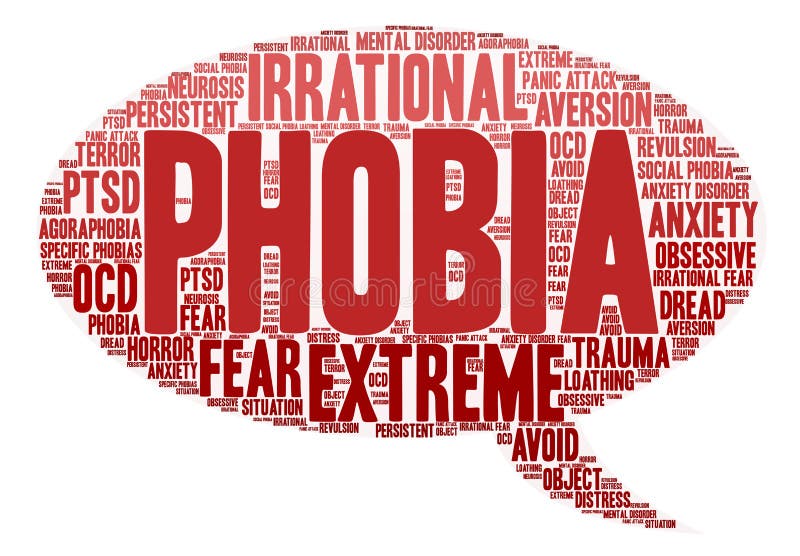 Phobia word cloud stock vector. Illustration of loathing - 178019560