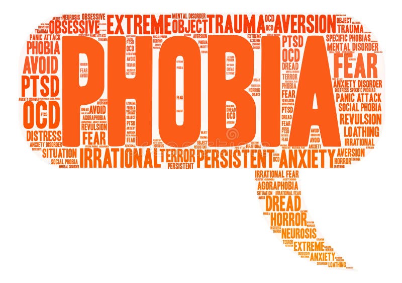 Phobia Word Cloud stock illustration. Illustration of aversion - 102180511