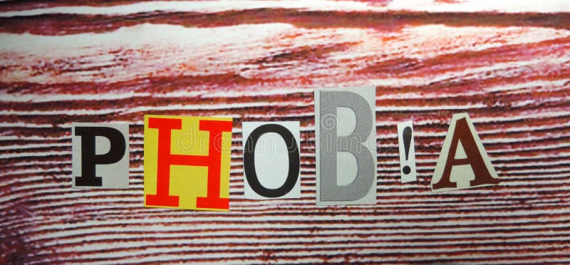 Phobia Word Made of Cut Out Paper Letters on Abstract Hand-drawn ...