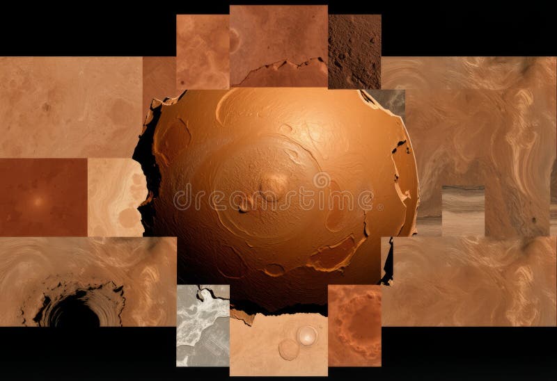 Phobos Collage Crater a Digital Collage of a Crater on P Stock ...