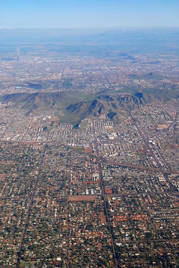 Phoenix Aerial View, Arizona Stock Photo - Image of mcdowell, cars ...