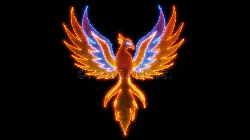 Phoenix Animated Neon Logo - Loop - Overlay Graphic Element Stock ...