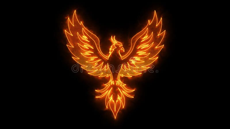 Phoenix Animated Neon Logo - Loop - Overlay Graphic Element Stock ...