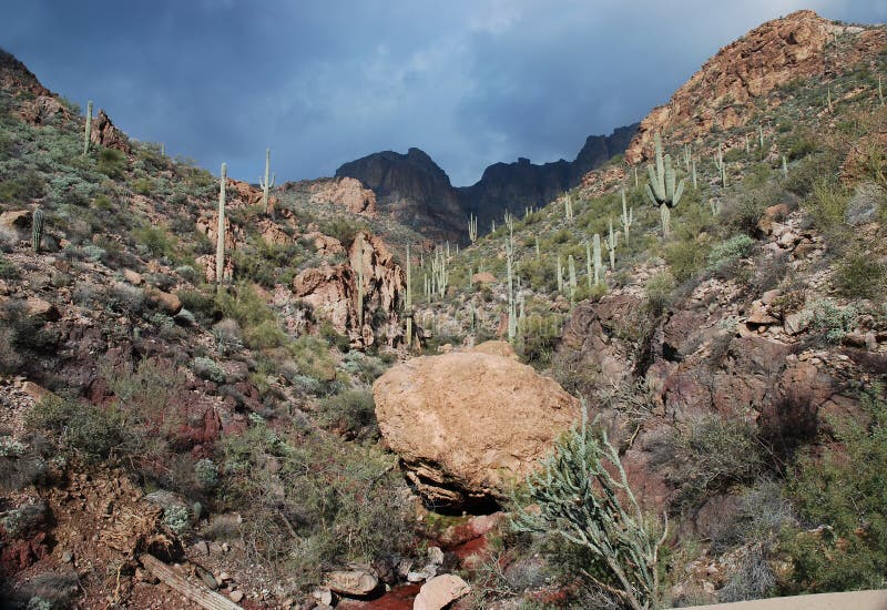 Phoenix, Arizona. Apache Trail Scenery Stock Photo - Image of rocks ...
