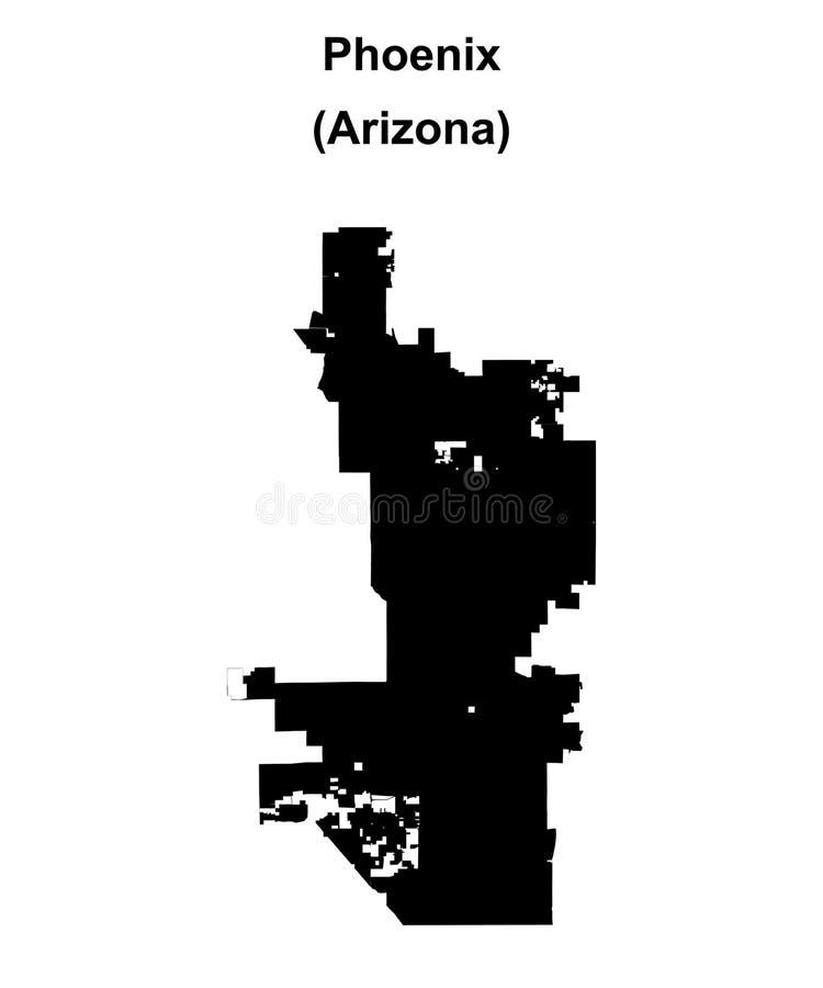 Phoenix outline map stock vector. Illustration of cartography - 357150600