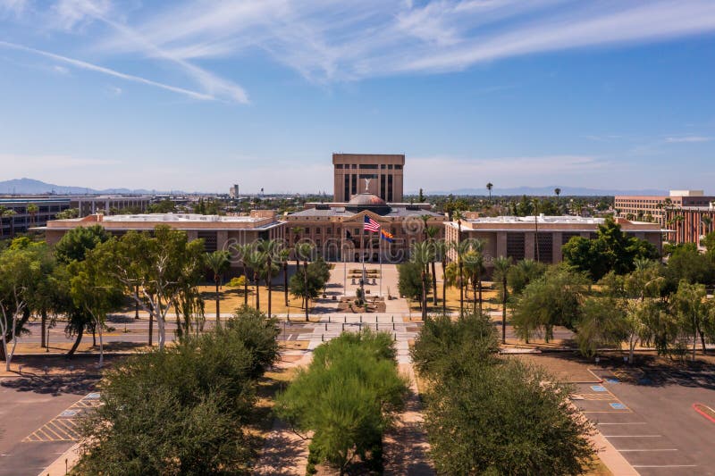 Phoenix, Arizona. Capitol Building with Flags Editorial Photography ...