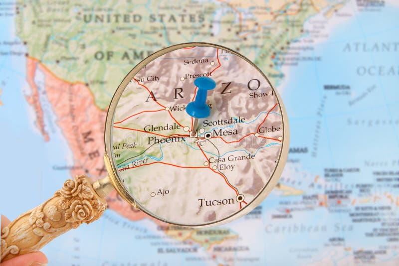Phoenix, mapa de Arizona imagen de archivo. Imagen de phoenix - 89943153