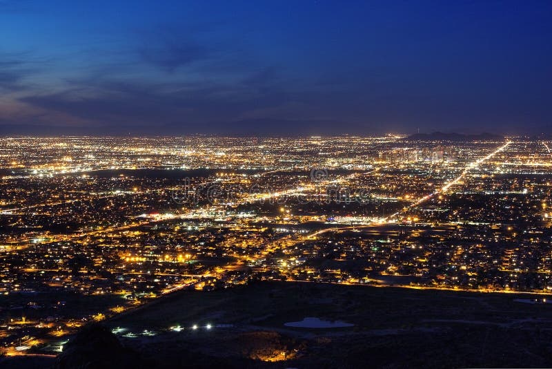 Phoenix Arizona Night stock image. Image of urban, cityscape - 62319723